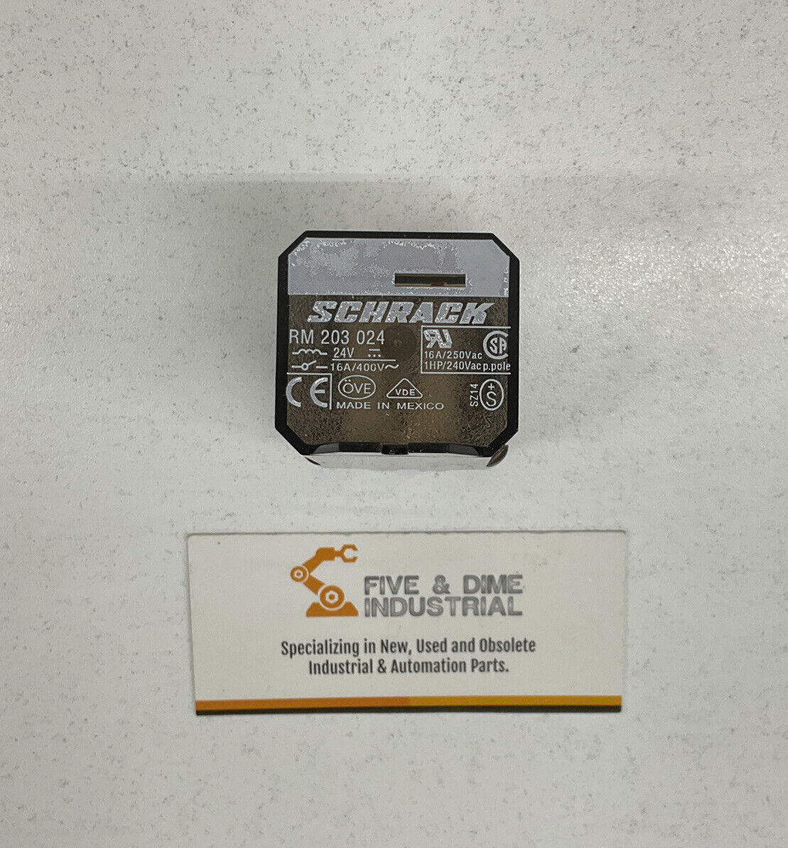 Schrack RM-203-024 Relay Coil: 24VDC 8-Pin 16A 250V | Five and Dime Industrial LLC