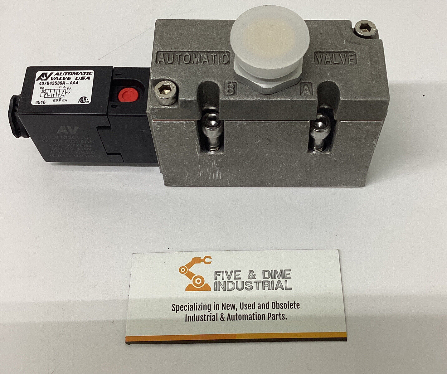 Automation Valve 407B43S39A-AA4 120VAC, 60VDC Solenoid Valve | Five and ...