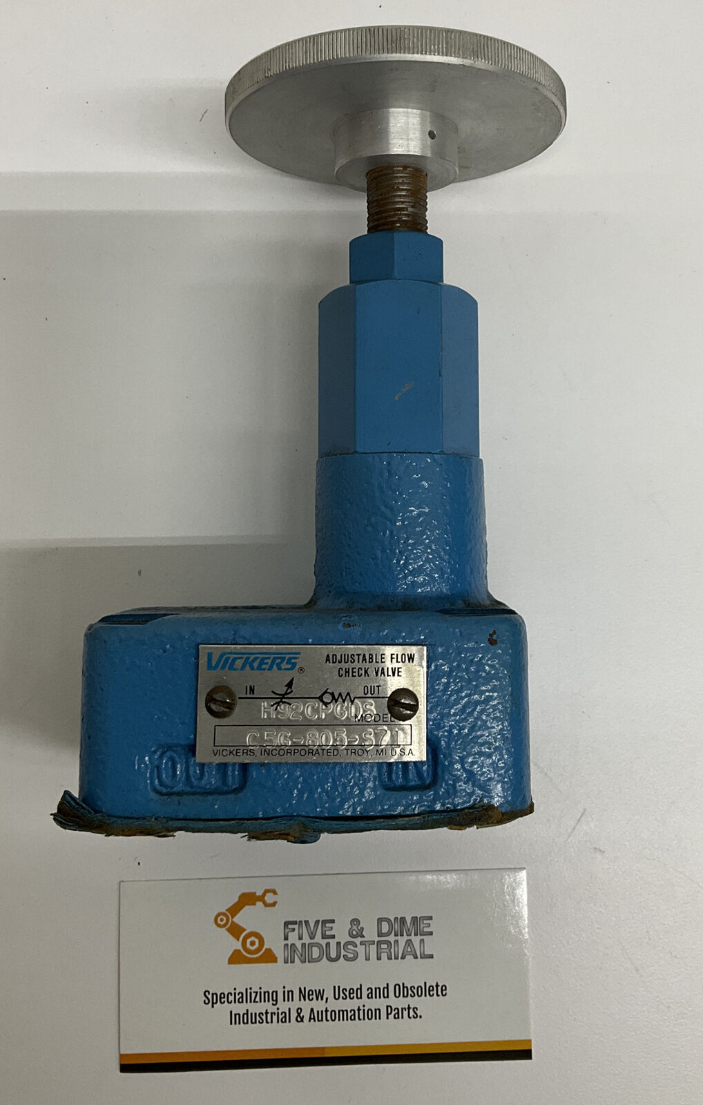 Vickers C5G-805-S71 Adjustable Check Valve | Five and Dime Industrial LLC