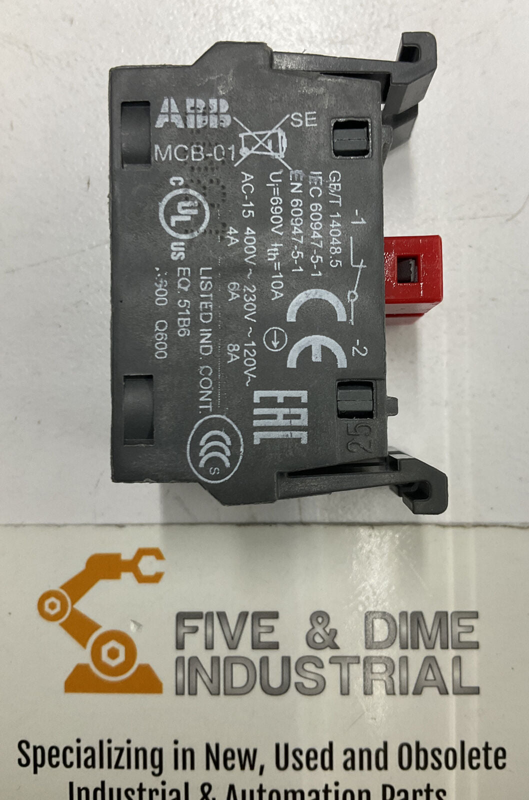 ABB MCB-02 Push Button Switch / Auxiliary Contact Block NC | Five and ...