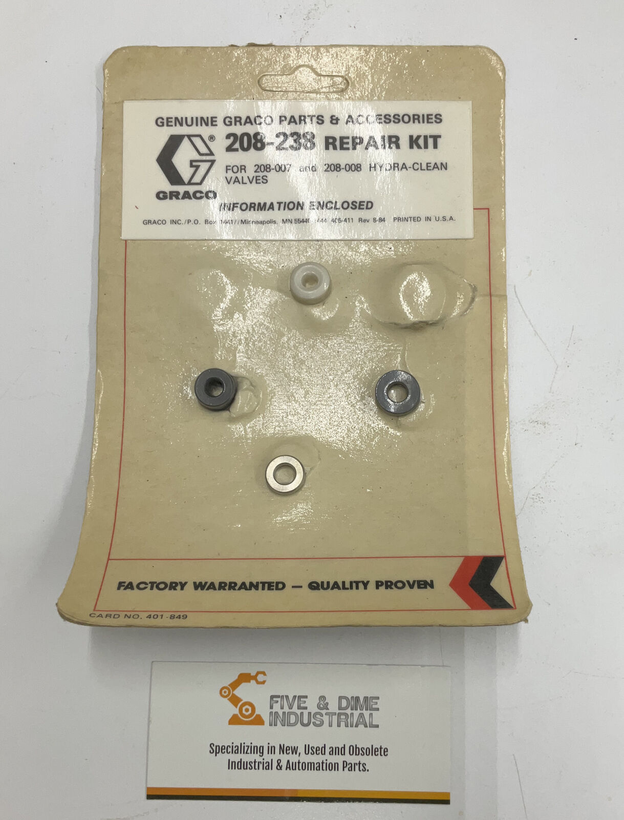 Graco 208-238 Repair Kit For Hydra Clean Valves | Five and Dime ...