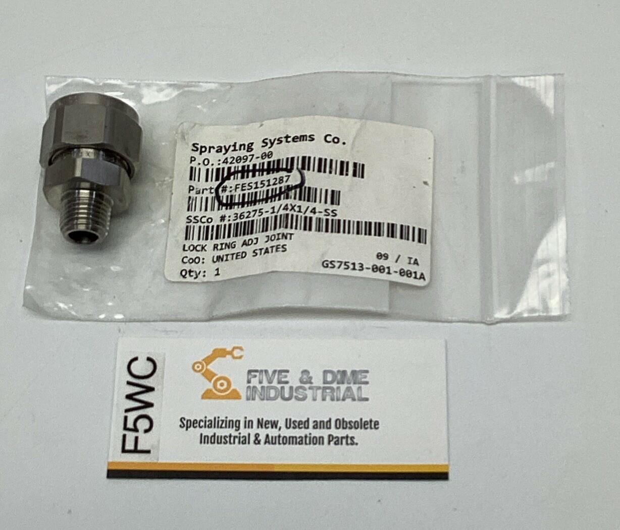 Spraying System 36275-1/4X1/4-SS Adjustable Ball Fitting 1/4'' NPT Out ...
