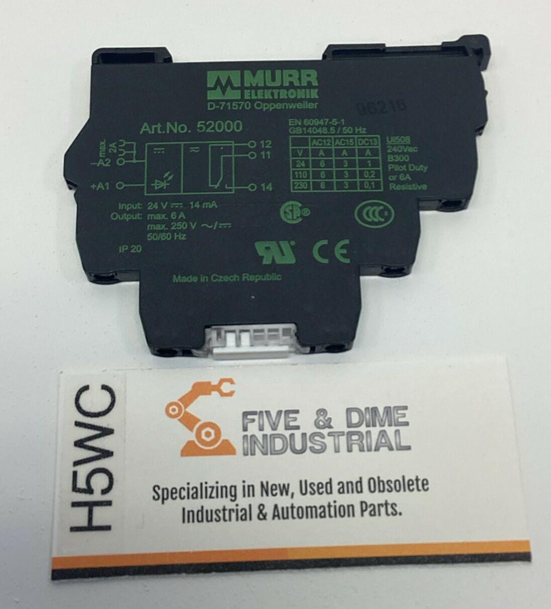 Murr Electronik 52000 Interface Relay 24VDC Input 250VAC Max Output ...